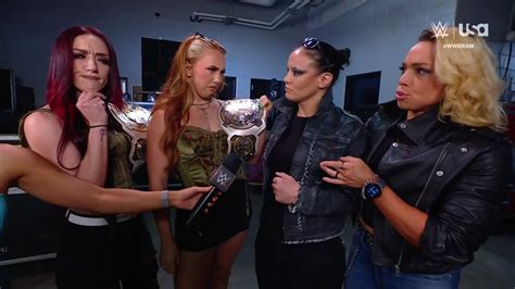 Shayna Baszler Zoey Stark Confront Isla Dawn Alba Fyre YouTube