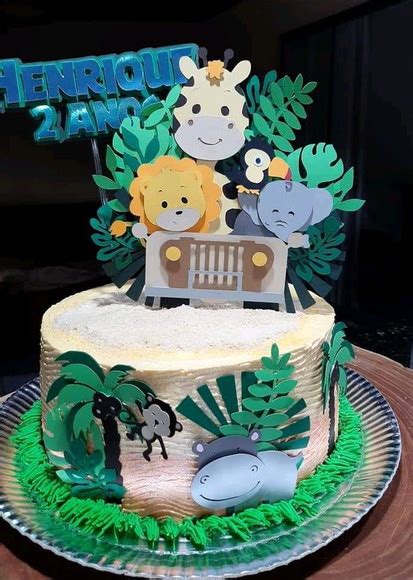 TOPPER PARA BOLO SAFARI CÓD 002 Elo7 Produtos Especiais