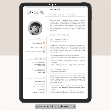 Elegant Professional Cv Template For Photographers And Creatives