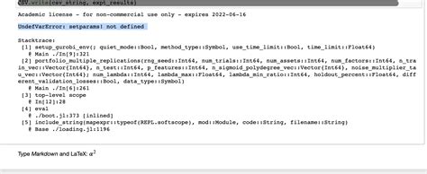 UndefVarError Setparams Not Defined Gurobi Help Center