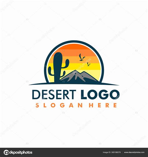 Desert Logo Vector Illustration Iconic Desert Symbol Stock Vector By