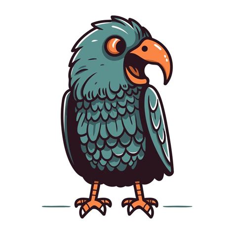 Premium Vector Cute Cartoon Crow Vector Illustration Isolated On A