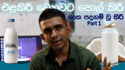 පොල් කිරි වලින් හදන කෘතීම එළකිරිnon Dairy Products Prat 1 Youtube