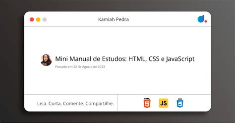Mini Manual De Estudos Html Css E Javascript Kamiah Pedra Html