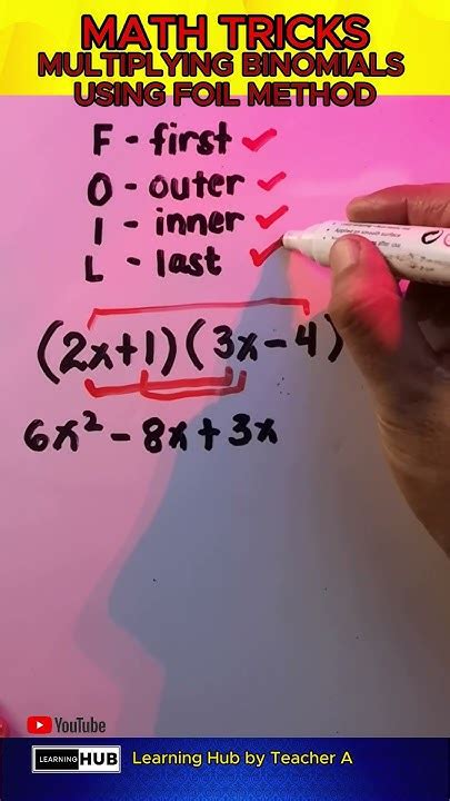 Efficiently Master The Foil Method For Binomial Multiplication Shorts Math Problems