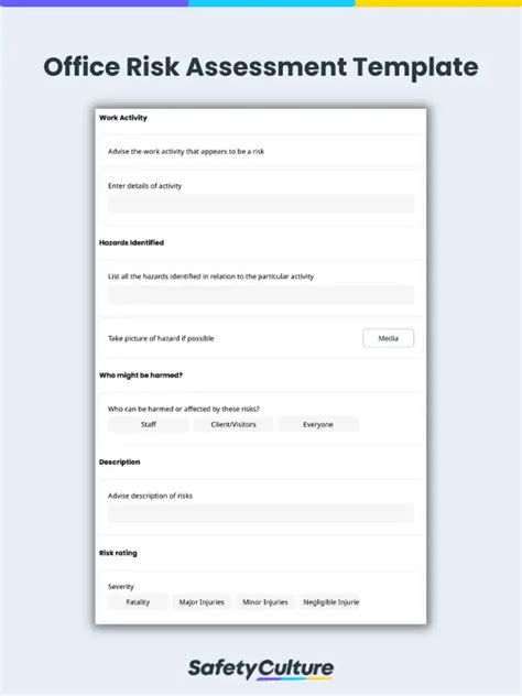 Free Office Risk Assessment Templates Pdf Safetyculture