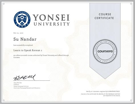 Su Nandar Sara On Linkedin Yonsei Coursera Korean 하국