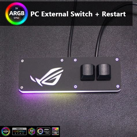 Switch Reset Computer External Switch Rgb Lighting Double Key Desktop Chassis Power Supply Boot