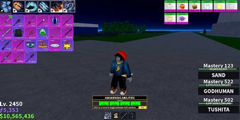 Blox Fruits Max Level Account 2450 Full Awakened Sand 10m