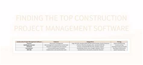 Finding The Top Construction Project Management Software Excel Template Free Download Pikbest