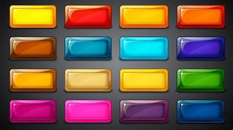 Un Conjunto De Botones Con Diferentes Colores Y Botones Para Diferentes Colores Vector Premium