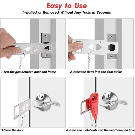 Jaswill Portable Door Lock For Travel Door Lock Self Defense Security