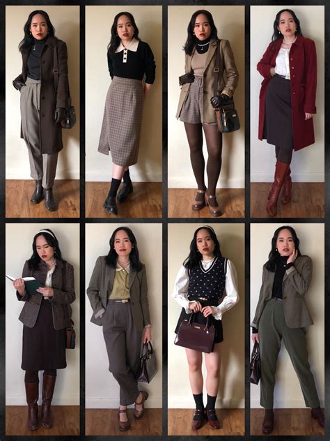 All Of My Dark Academia Outfits In A Collage Sapphire Key Ru The