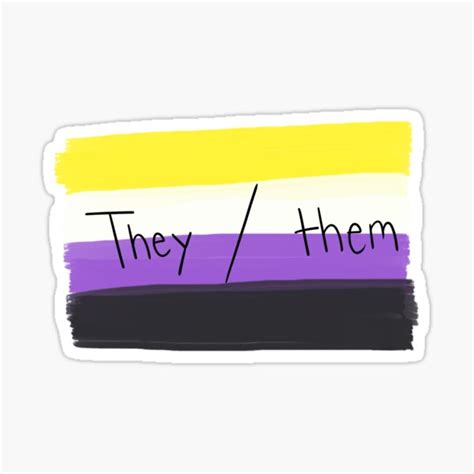 non binary flag they them pronouns sticker for sale by spadesir redbubble