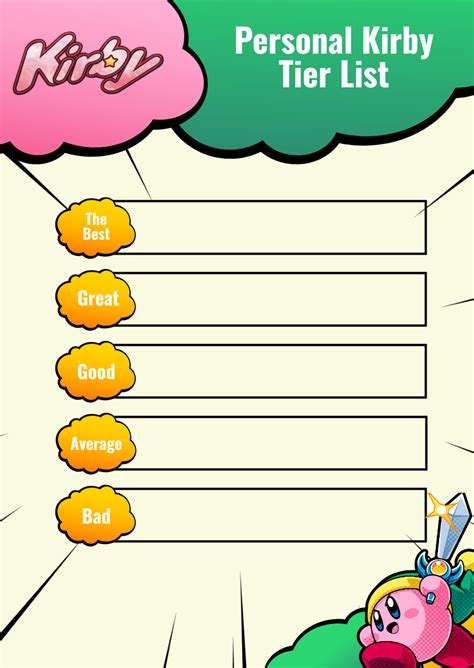 Free Tier List Templates To Edit Online