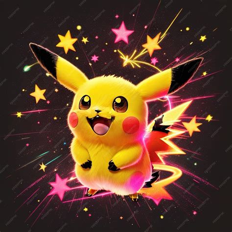 Premium Photo Happy Pikachu Electric Adventures In Silhouette Design
