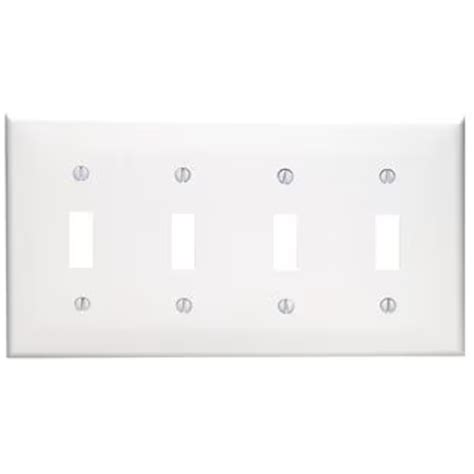 Leviton 4 Gang Toggle Switch Wallplate Standard Size Thermoset