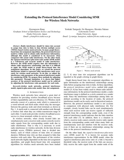 Pdf Extending The Protocol Interference Model Considering Sinr For Wireless Mesh Networks