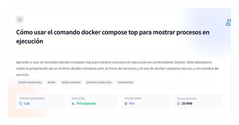 Cómo Usar El Comando Docker Compose Top Para Mostrar Procesos En Ejecución Labex