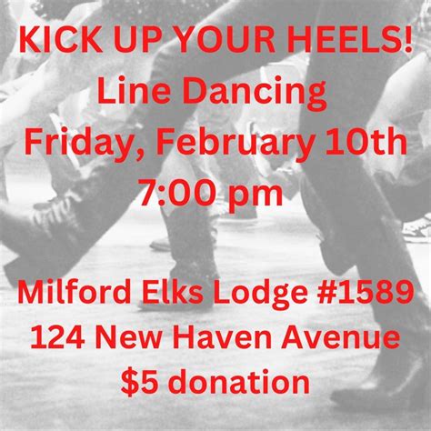Feb 10 Line Dancing At The Milford Elks Lodge 1589 Milford Ct Patch