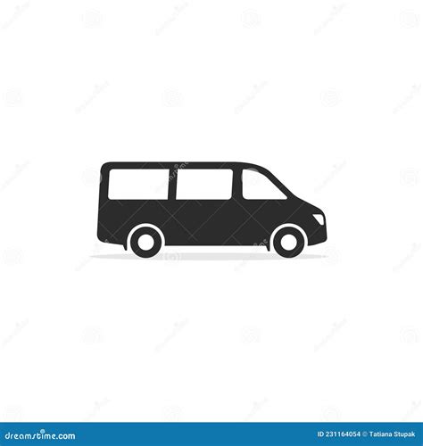 Icône Minibus De La Fourgonnette Passagers Signe Simple Vectoriel