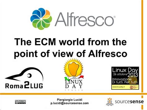 The Ecm World From The Point Of View Of Alfresco Linux Day 2013