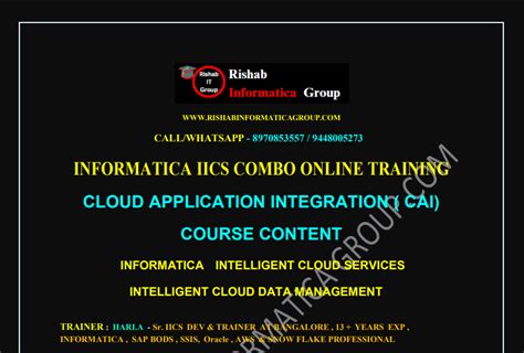 Informatica Iics Cai Training Cloud Application Integration Mastery