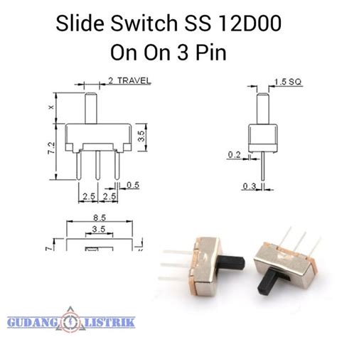 Jual SS D Saklar Geser Mini Slide Switch Mini On On Pin Way Kaki SPDT Di Lapak GUDANG