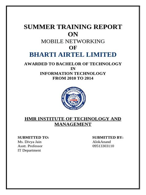 Summer Training Report Pdf