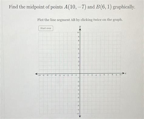 Solved Find The Midpoint Of Points A10 7 And B61 Graphically