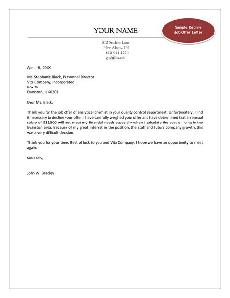 Impressive Tips About Decline Offer Letter Example Experienced Teacher
