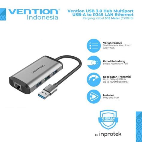 Promo Vention Usb 3 0 Hub Multiport Usb A To Rj45 Lan Ethernet Diskon 13 Di Seller Valmai Store
