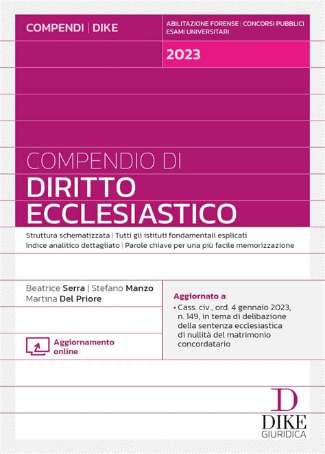 Compendio Di Diritto Ecclesiastico 2023 Dike Giuridica