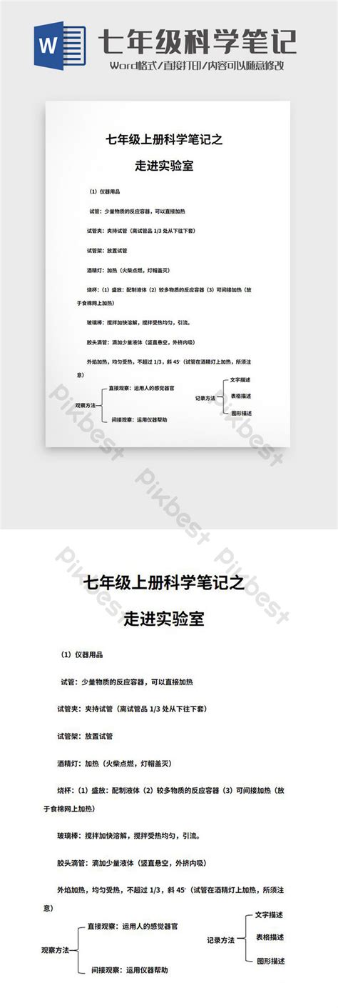 Science Class Notes Word Template Word Doc Template Free Download Pikbest