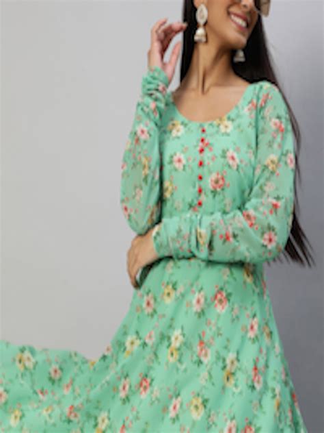 Buy AKS Floral Printed Anarkali Kurta Set Kurta Sets For Women