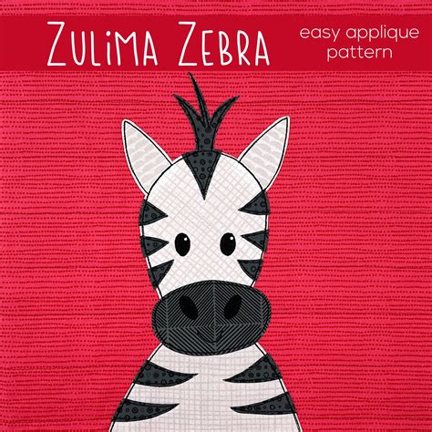 Zulima Zebra Applique Pattern Shiny Happy World