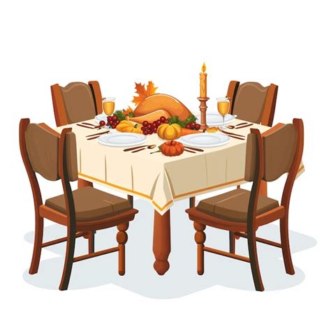 Premium Vector Thanksgiving Dinner Table 13