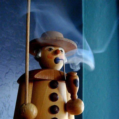 Vintage German Carved Wooden Incense Smoker Shepherd Priest Hiker