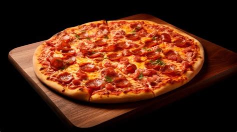 Premium Ai Image Tasty Pepperoni Pizza With Salami