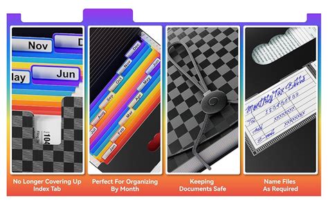 ABC Life Expanding File Folder Pockets A Accordion File Organiser Portable Rainbow