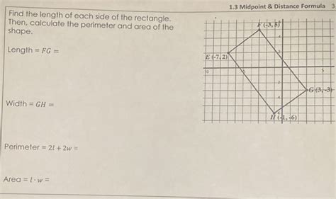 1 3 Midpoint And Distance Formula 3 Find The Length Of Each Side Of The