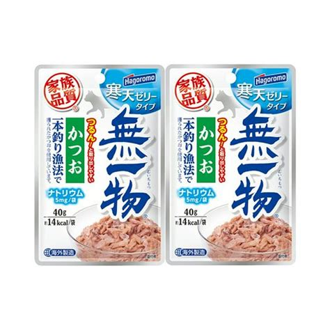 はごろもフーズ 無一物 パウチ 寒天ゼリー かつお 一本釣り漁法 40g×2個 チャーム