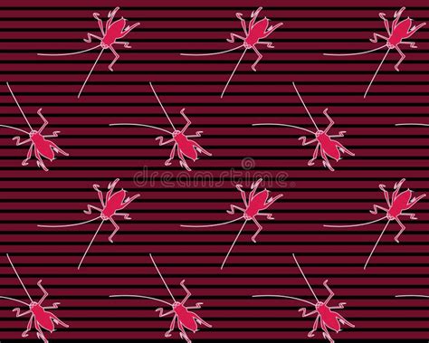Seamless Vector Pattern With Grasshopper For Fabric Stock Vector