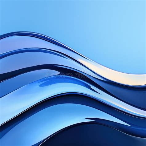 Metallic Blue Waves With Smooth Glossy Reflections Stock Illustration Illustration Of Chrome
