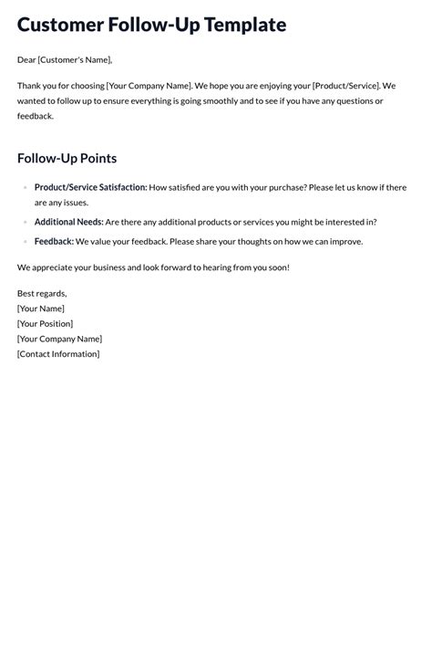 Customer Follow Up Template Template Collaborative Docs For Teams