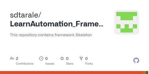github sdtarale learnautomation framework4 this repository contains
