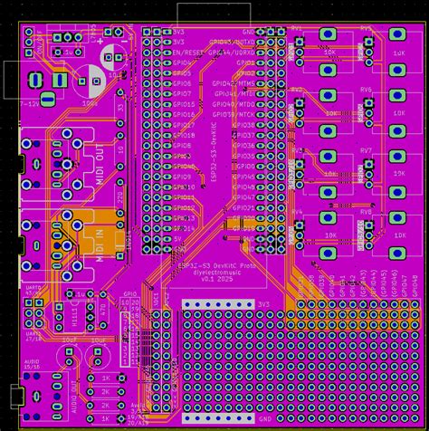 Esp32 S3 Devkit Experimenter Pcb Design Simple Diy Electronic Music