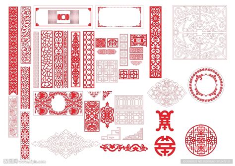 中式传统窗格花纹边框设计图 花边花纹 底纹边框 设计图库 昵图网