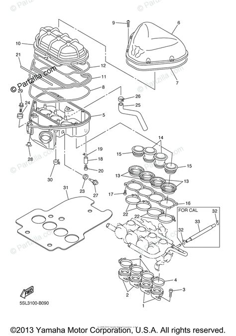 Yamaha Motorcycle 2003 Oem Parts Diagram For Intake