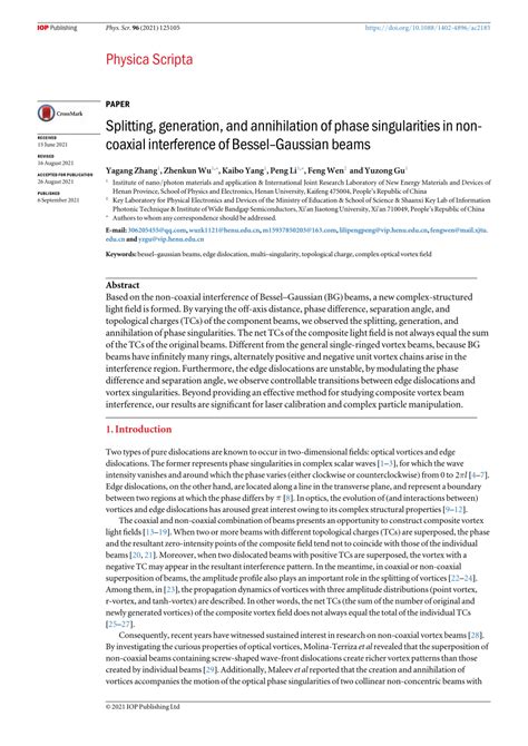 Splitting Generation And Annihilation Of Phase Singularities In Non Coaxial Interference Of